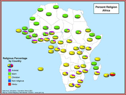 Africa- Major Religion of Language Areas : MissionInfobank, Research ...